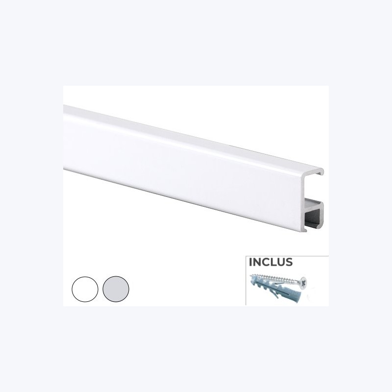 Cimaise - Rail pour cimaise cliprail blanc ou alu
